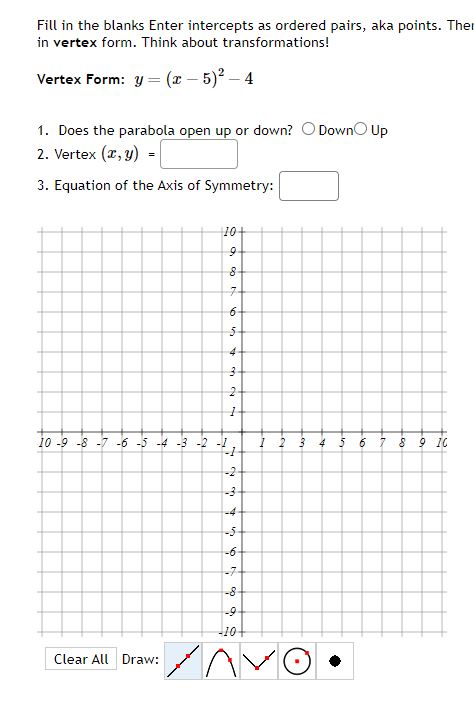 Solved Fill in the blanks Enter intercepts as ordered pairs, | Chegg.com