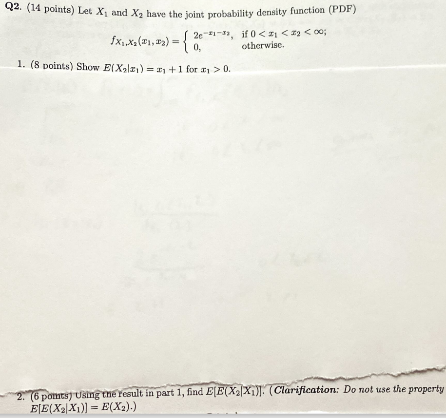 Solved Q2. (14 points) Let X1 and X2 have the joint | Chegg.com
