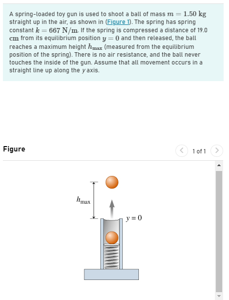 Solved A spring-loaded toy gun is used to shoot a ball of | Chegg.com