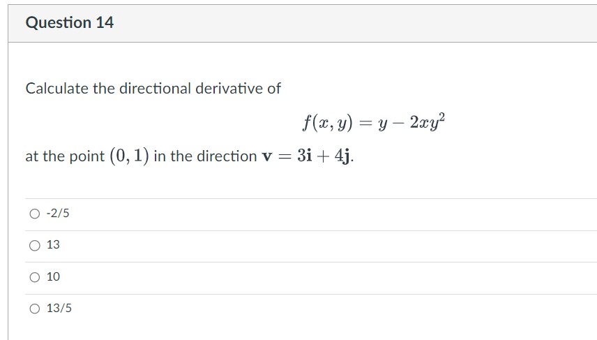 Solved Calculate the directional derivative of f(x,y)=y−2xy2 | Chegg.com