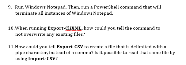 Solved 9. Run Windows Notepad. Then, run a PowerShell | Chegg.com