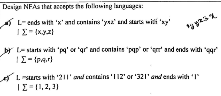 Solved Design NFAs that accepts the following languages: a) | Chegg.com