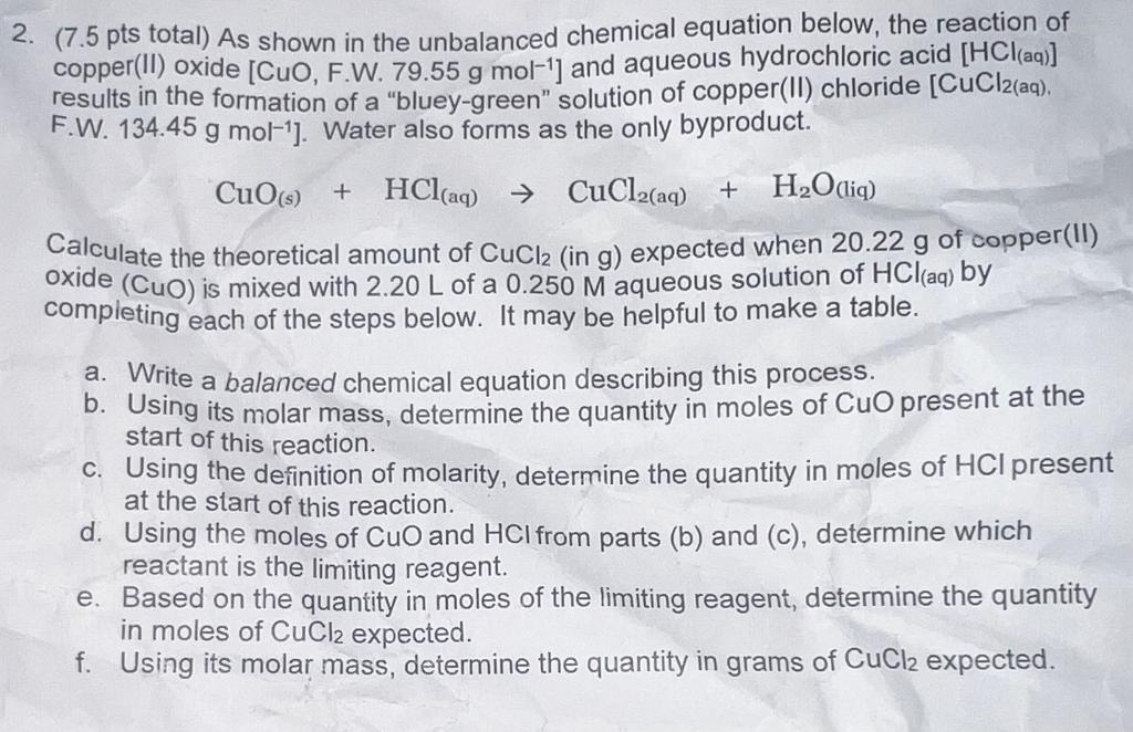 Solved 2. (7.5 pts total) As shown in the unbalanced | Chegg.com