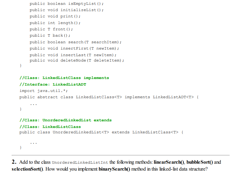 Solved public boolean isEmptyList(); public void | Chegg.com