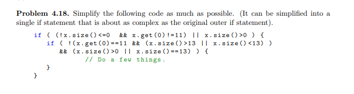 Solved Problem 4.18. Simplify the following code as much as | Chegg.com