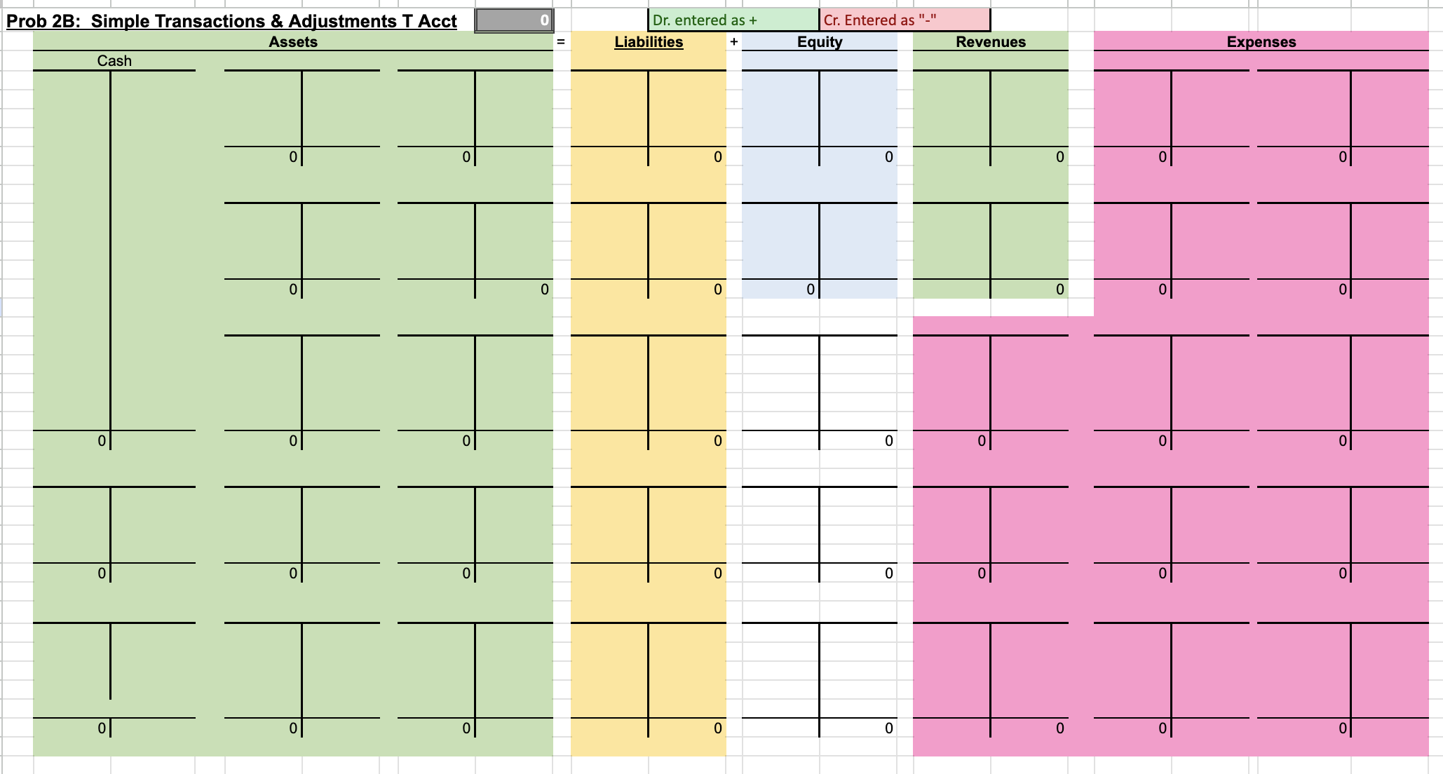 2B - Prob 2B Journal Entries \& Adjusting Journal | Chegg.com