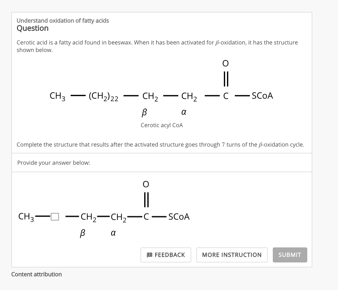 Solved Understand oxidation of fatty acids Question Cerotic | Chegg.com