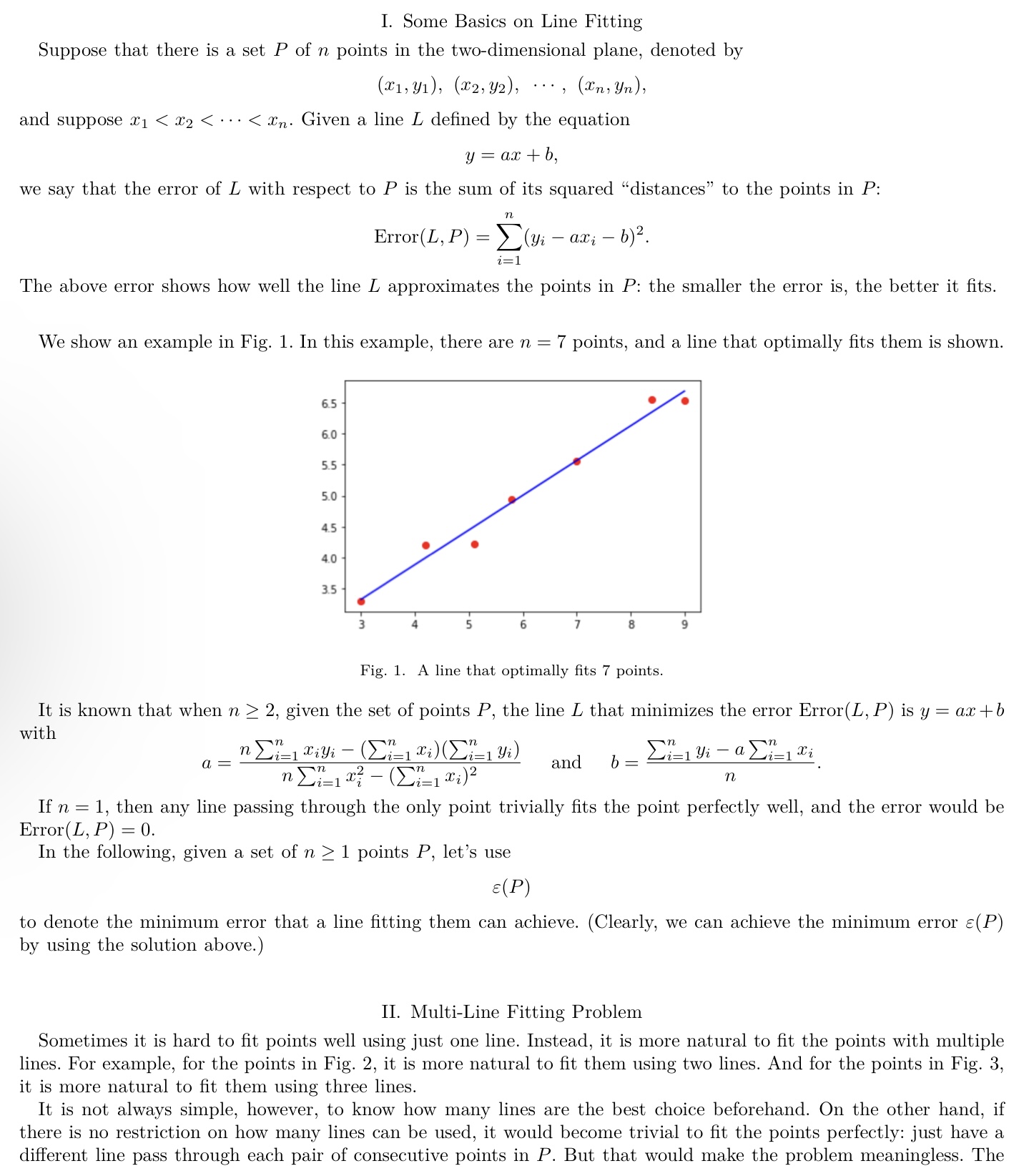 Solved Fig. 2. Two lines that fit 12 points. problem is | Chegg.com