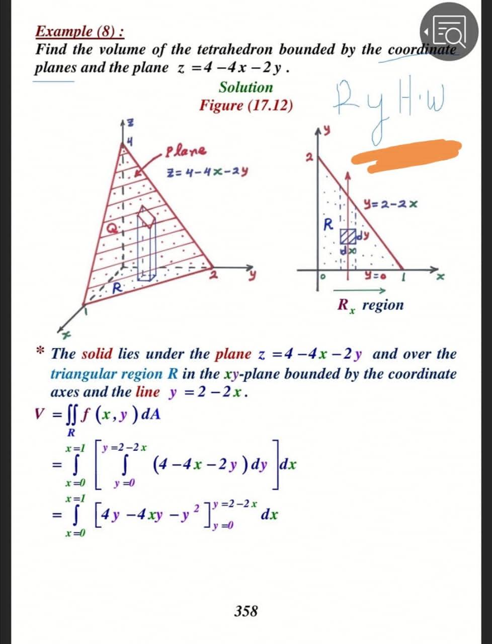 Solved Example (8): Find the volume of the tetrahedron | Chegg.com