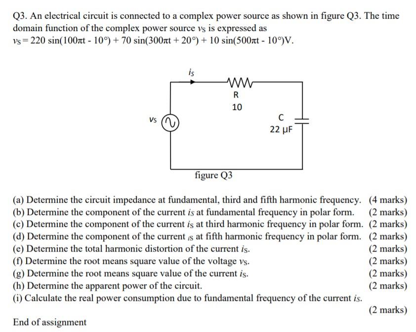 Solved Q3. An electrical circuit is connected to a complex | Chegg.com