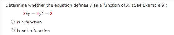 Solved Determine whether the equation defines y as a | Chegg.com