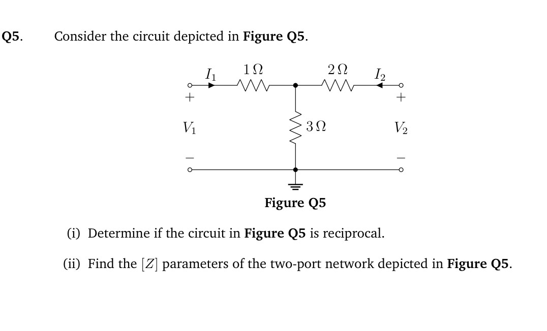 Solved 5. Consider the circuit depicted in Figure Q5. (i) | Chegg.com