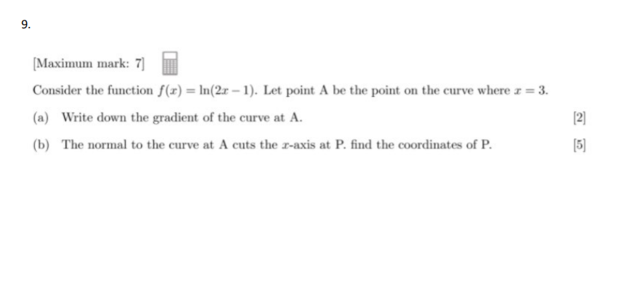 Solved 9. [Maximum mark: 7] Consider the function f(x) = | Chegg.com