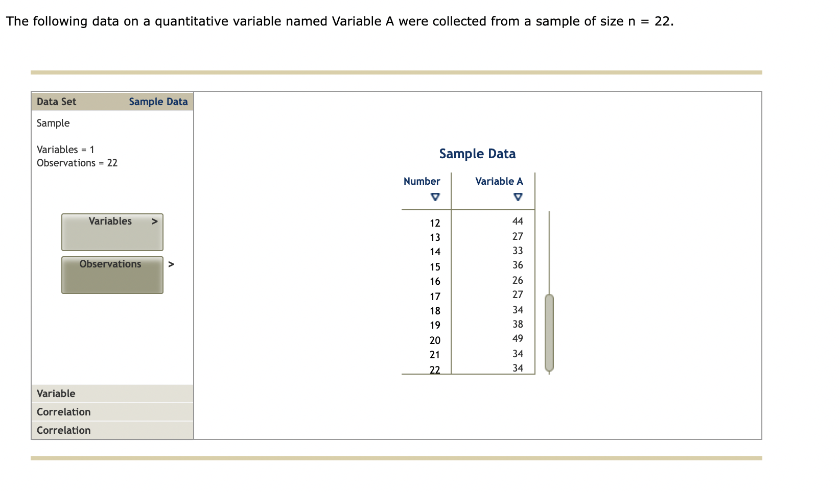 Solved The following data on a quantitative variable named | Chegg.com