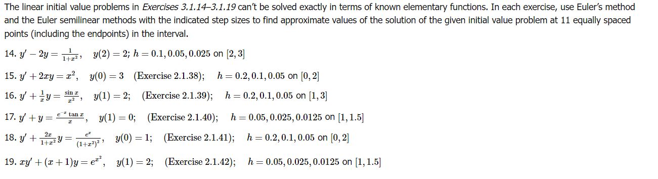 Solved The linear initial value problems in Exercises | Chegg.com Solved The linear initial value problems in Exercises | Chegg.com