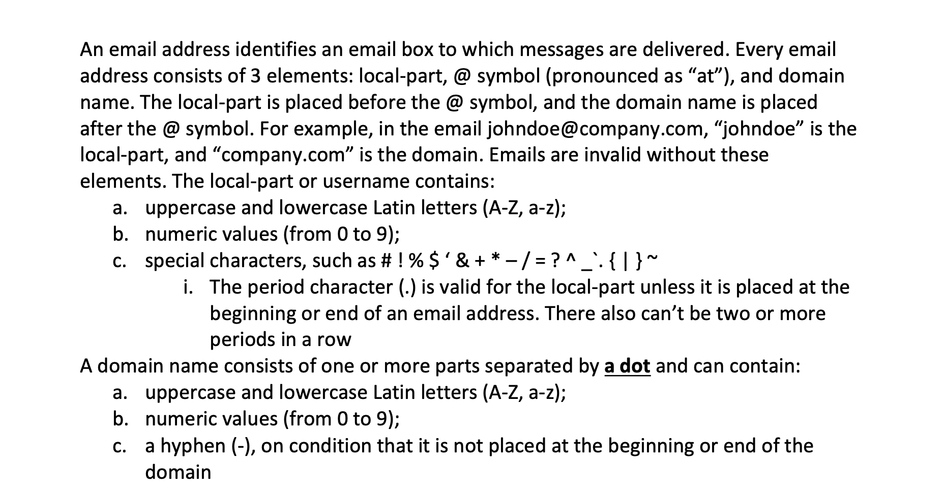 Solved An email address identifies an email box to which | Chegg.com
