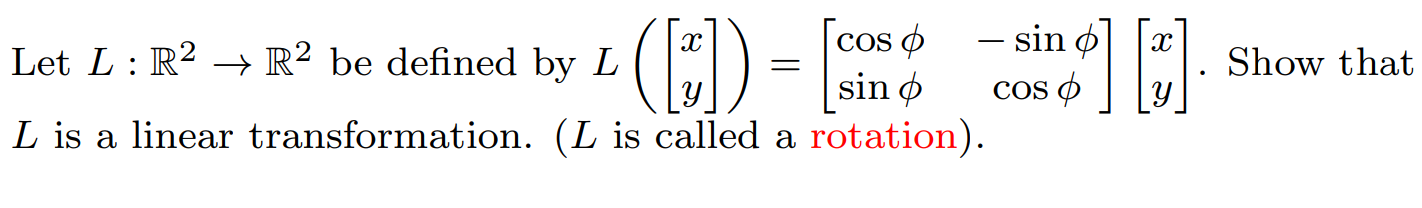 Solved Let L:R2→R2 be defined by | Chegg.com