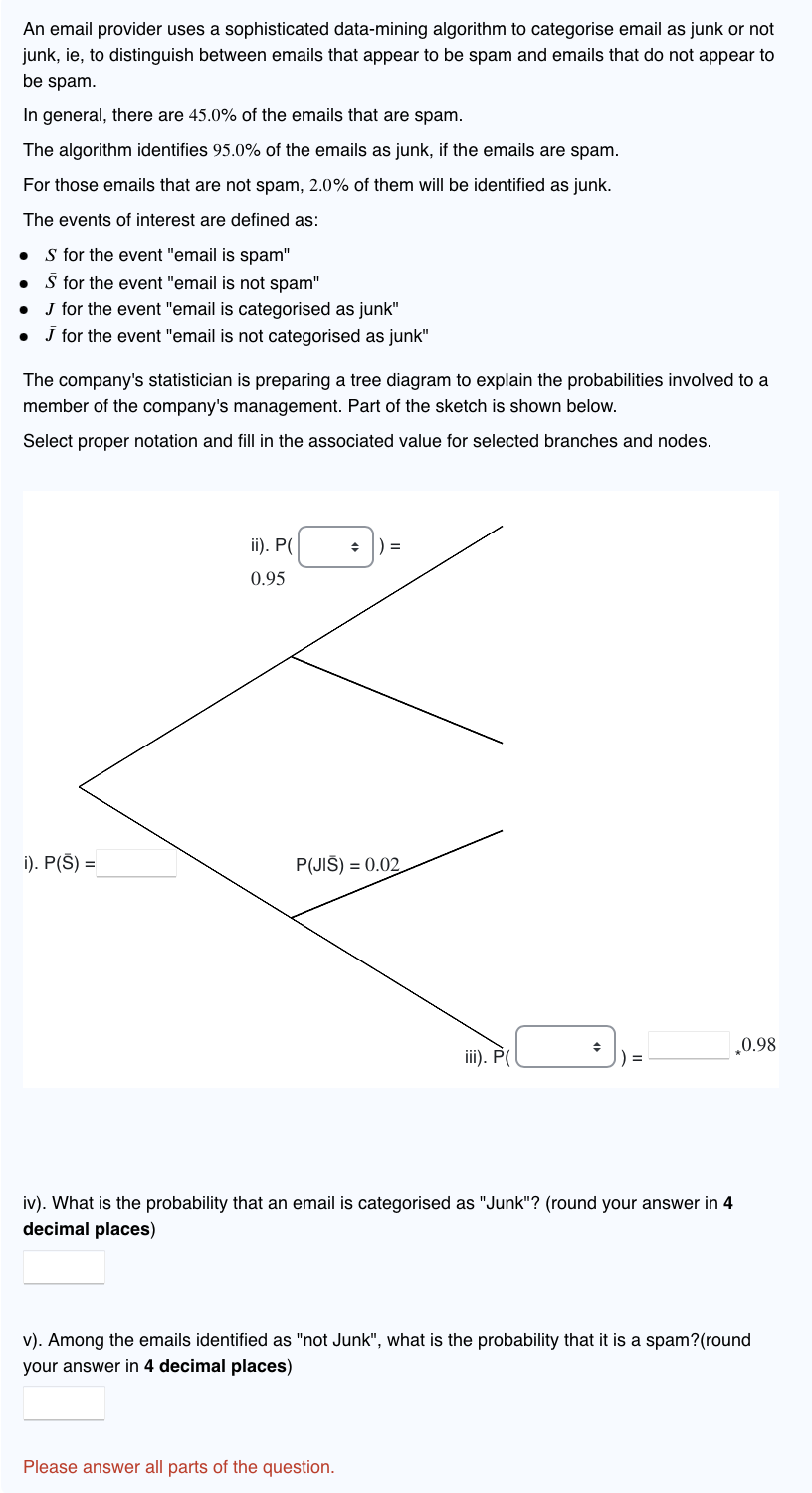 Solved An email provider uses a sophisticated data-mining | Chegg.com