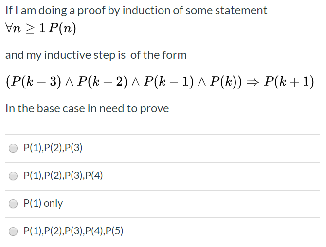 Solved If I am doing a proof by induction of some statement | Chegg.com