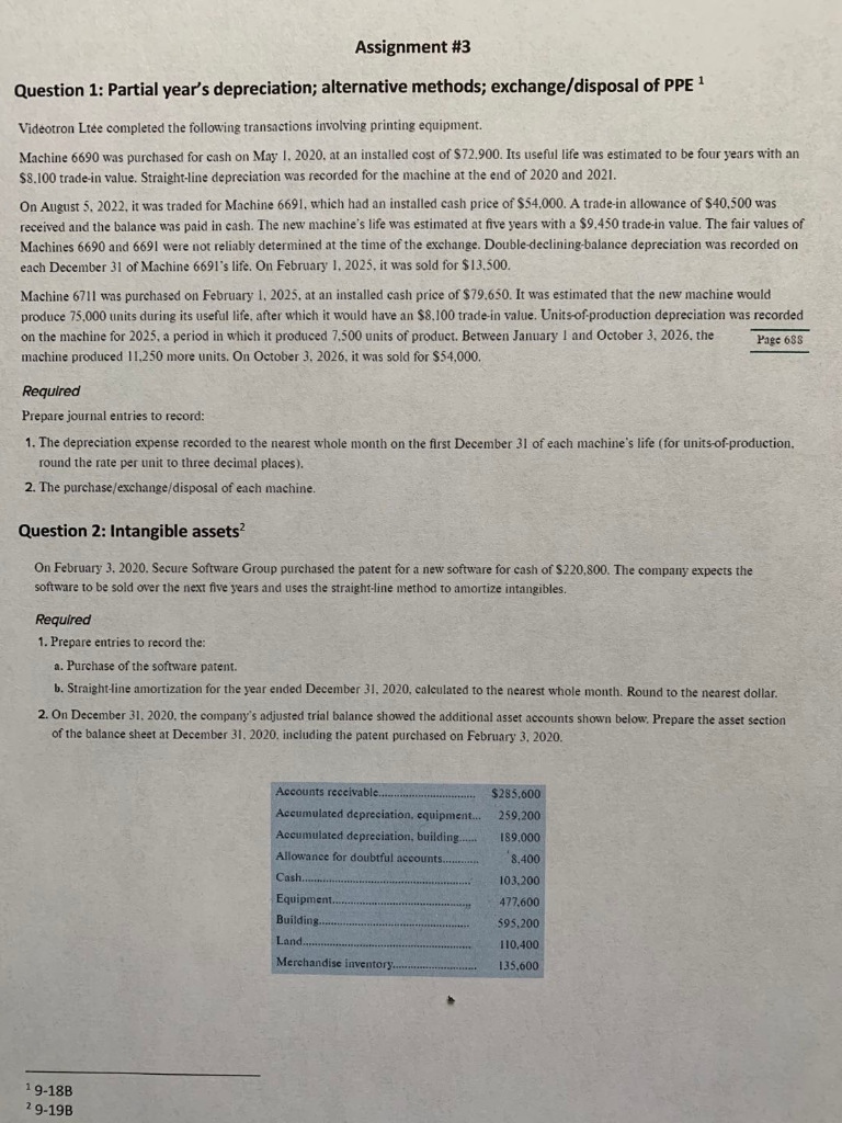 Solved Assignment #3 Question 1: Partial year's | Chegg.com
