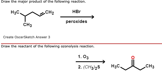 Solved Draw the major product of the following reaction. H3C | Chegg.com