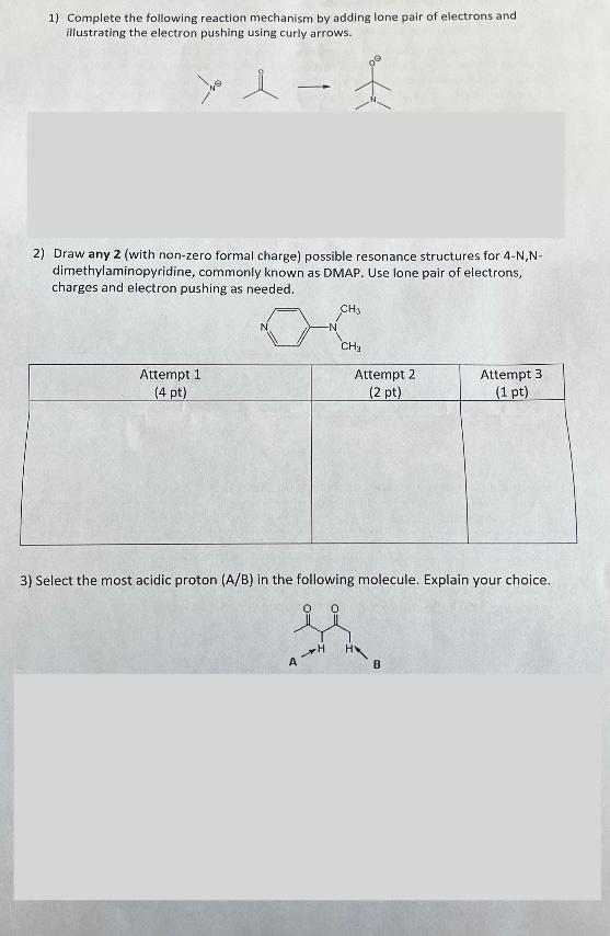 Solved 1) Complete the following reaction mechanism by | Chegg.com