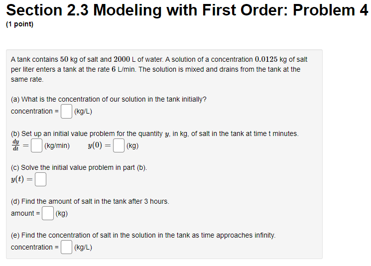 Solved Section 2 3 Modeling With First Order Problem 4 1