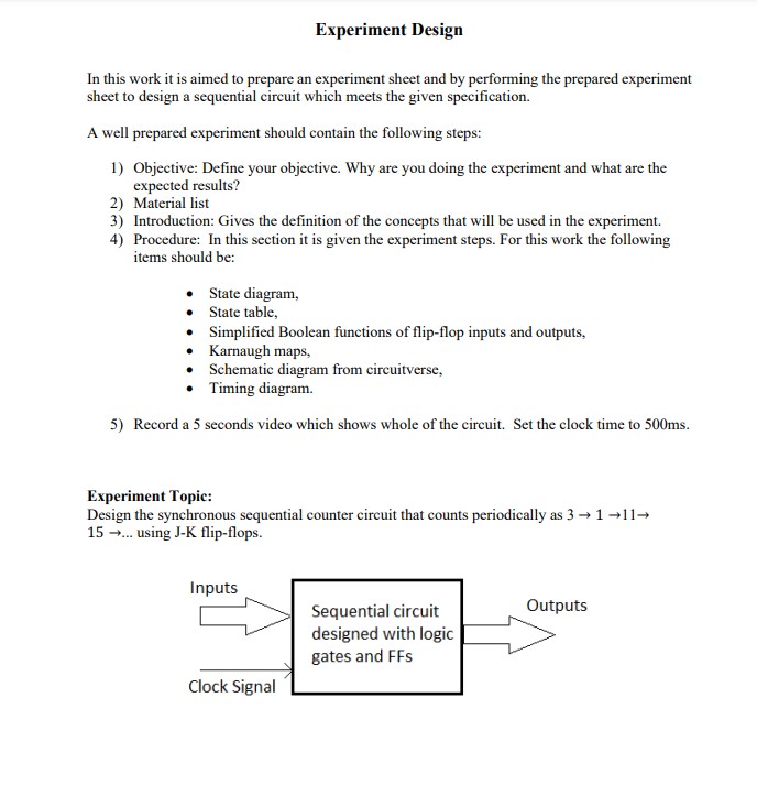 Solved In this work it is aimed to prepare an experiment | Chegg.com