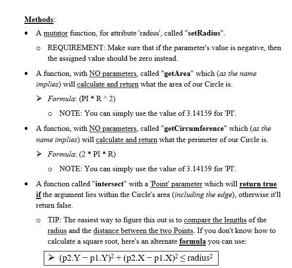 Solved STEP 1: Create a header file called "Point.h" and | Chegg.com