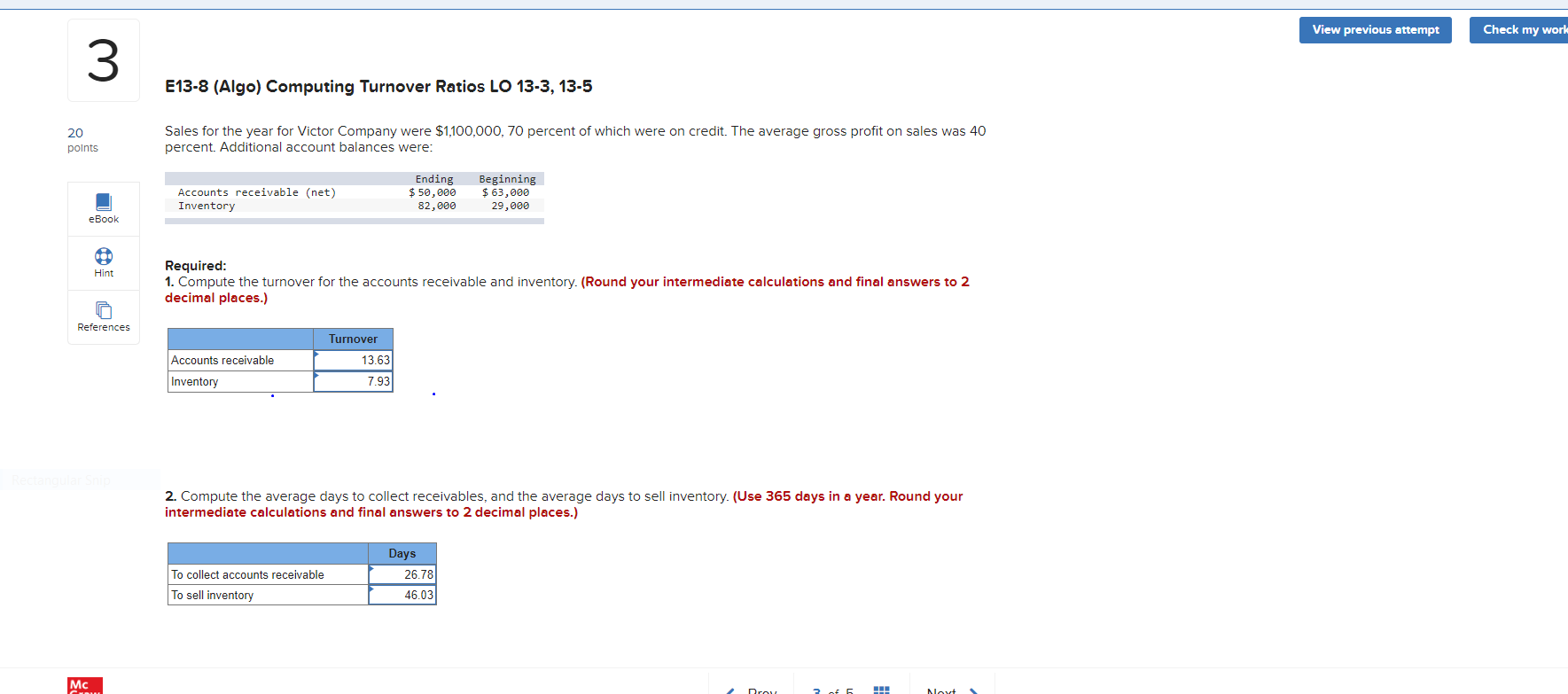 E13-17 (algo) Computing Turnover Ratios Richards and | Chegg.com