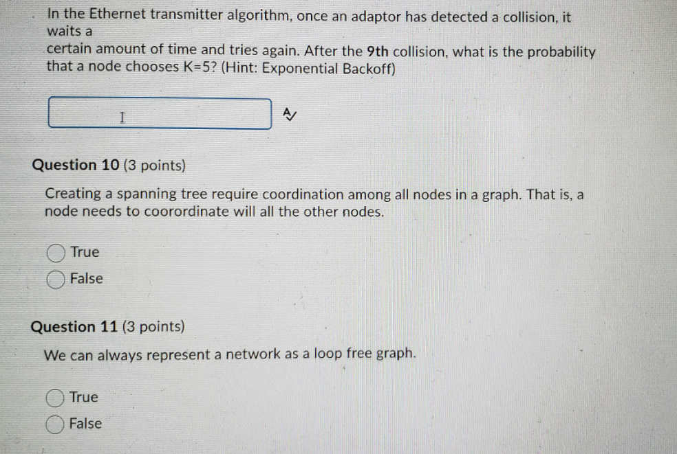 Solved In the Ethernet transmitter algorithm, once an | Chegg.com