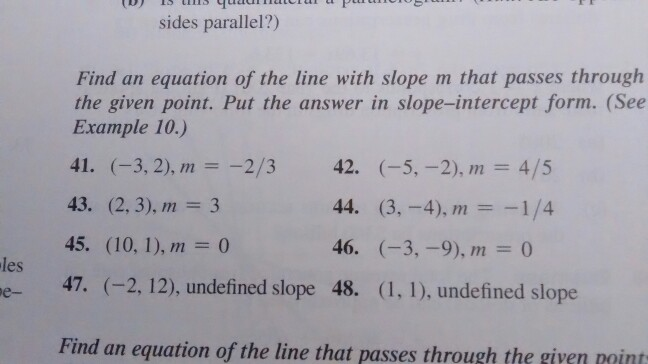 Undefined Slope Equation Example