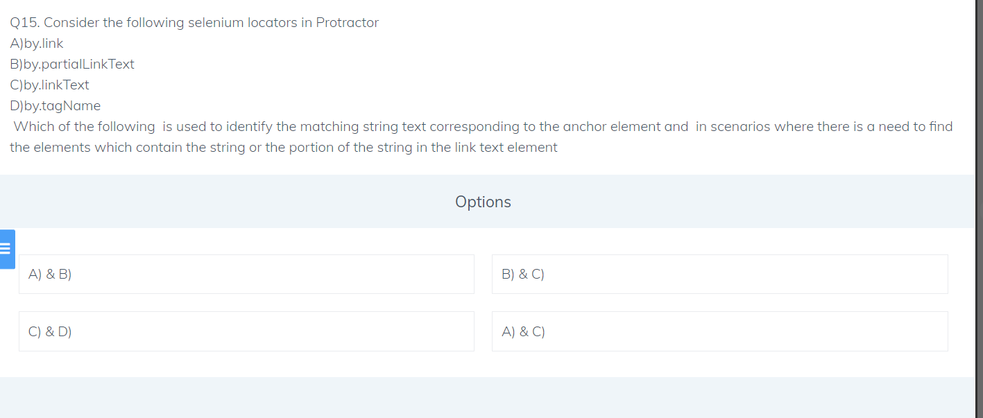 Solved Q15. Consider the following selenium locators in | Chegg.com