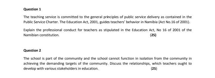 Solved Question 1 The teaching service is committed to the | Chegg.com