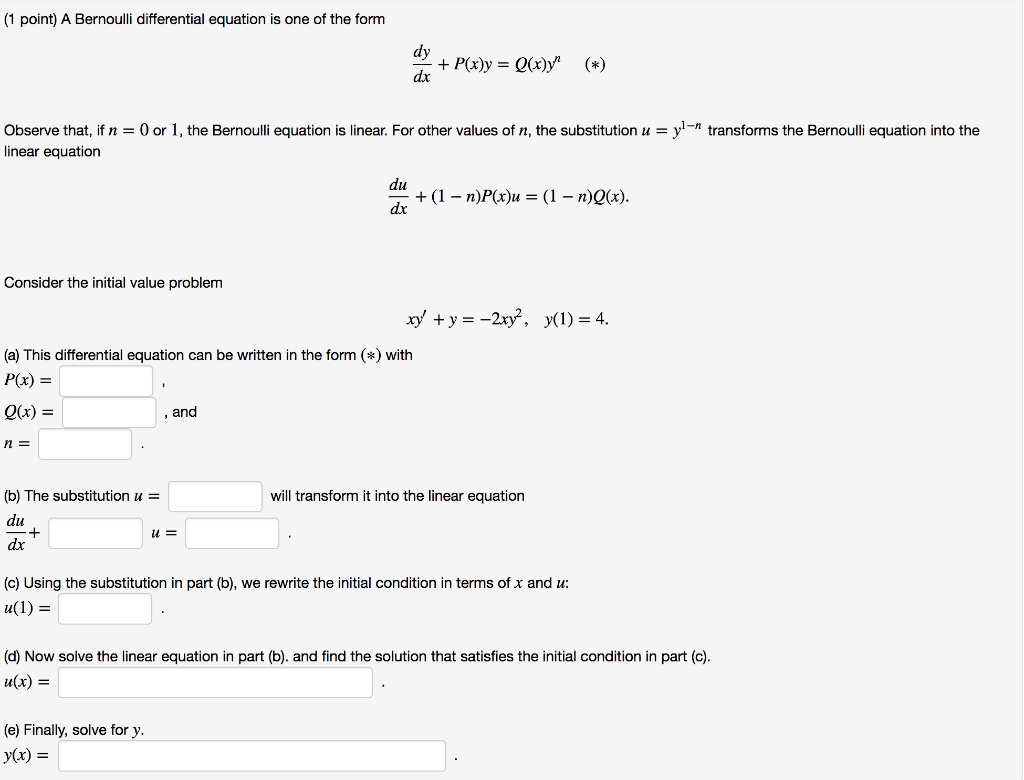 Solved (a) This differential equation can be written in the | Chegg.com