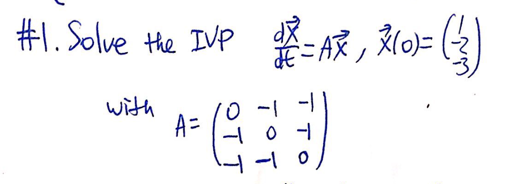 Solved #1. Solve the IUP 是,Ap- with A= 0 - - 一 0 - - 0 | Chegg.com