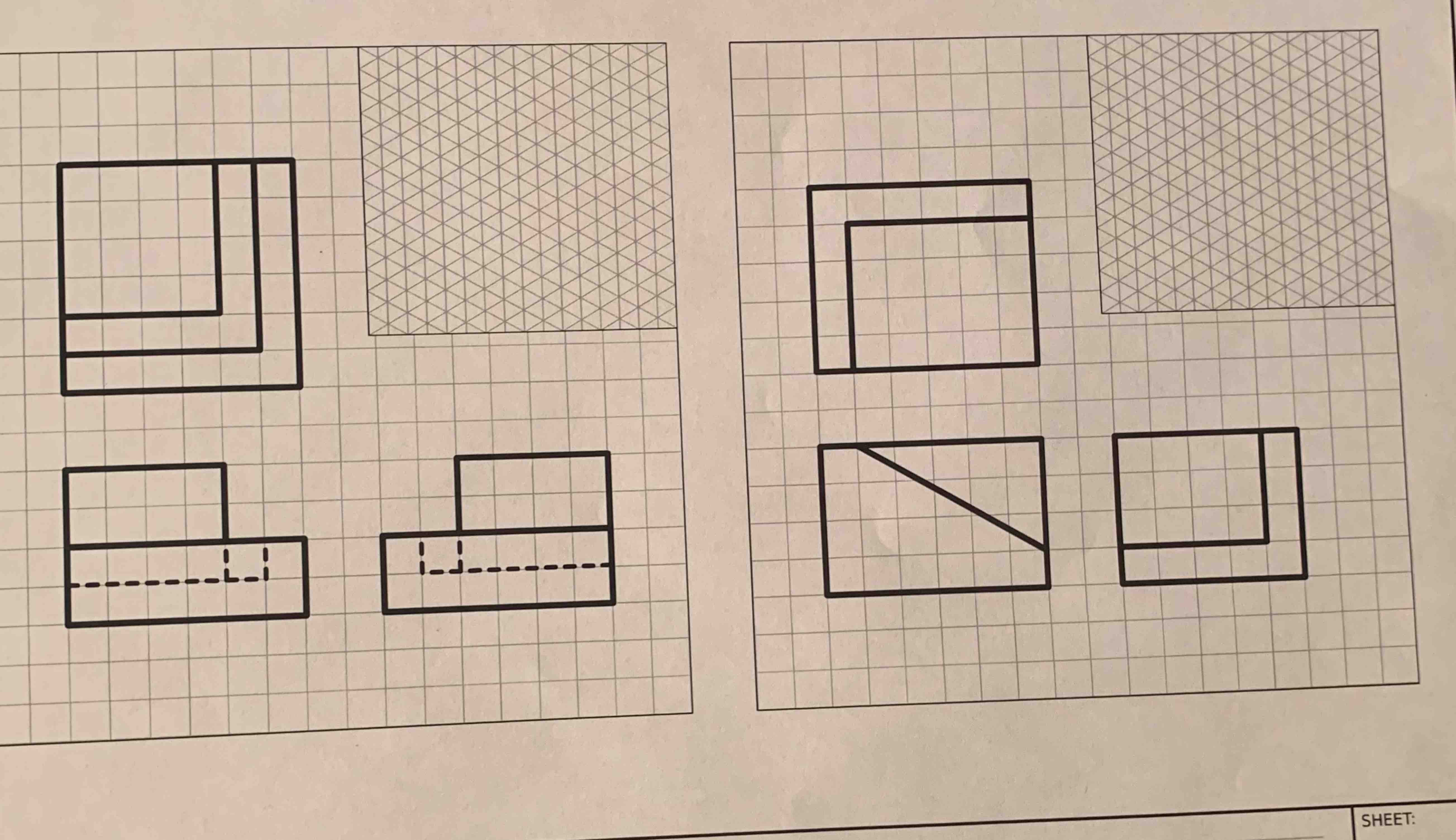 Solved create an isometric view in the space provided | Chegg.com