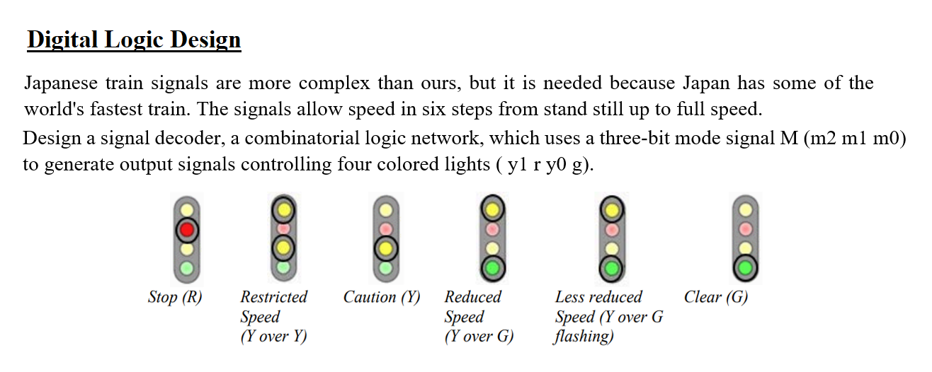 Digital Logic Design Japanese train signals are more | Chegg.com