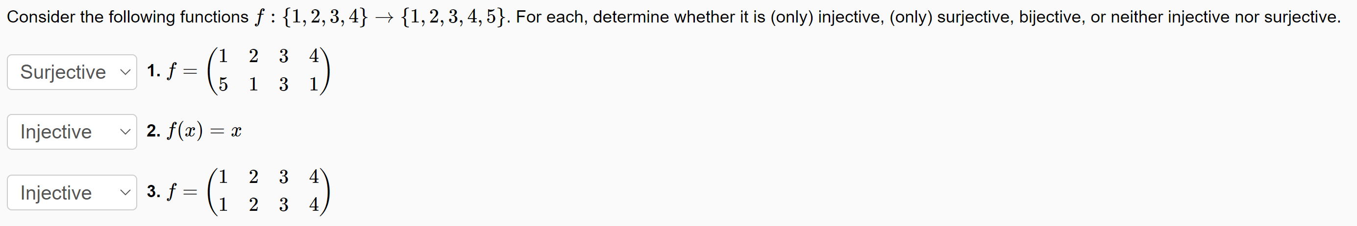 Solved Consider the following functions | Chegg.com