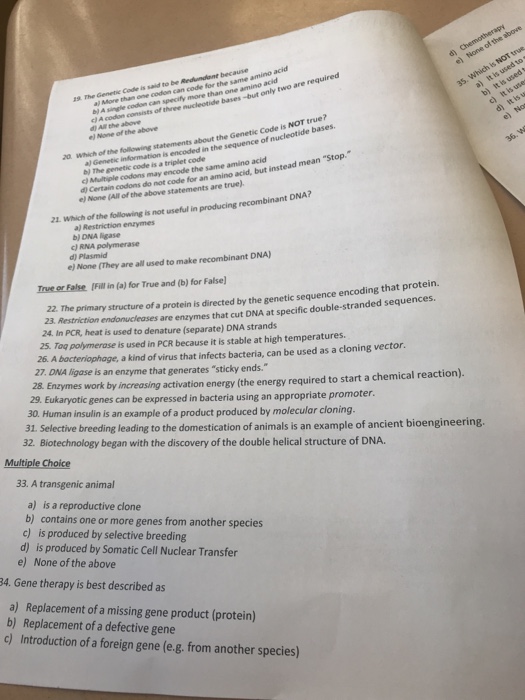 Solved al More than one codon can code for the same amino | Chegg.com