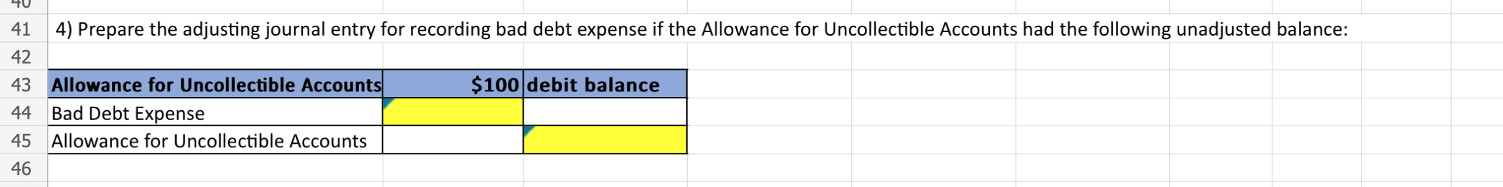 Solved USE EXCEL FORMULAS AND SHOW THE FORMULAS!!!! Xercise | Chegg.com