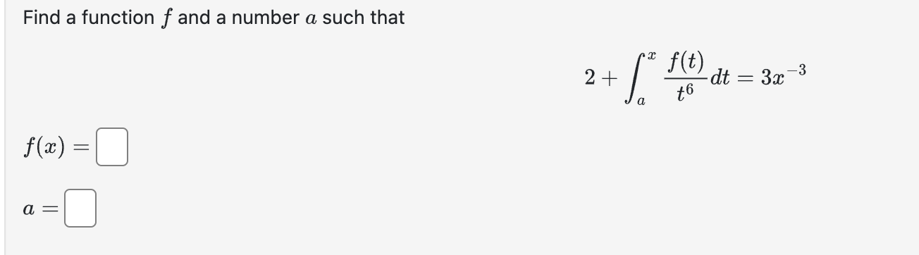 Solved Find a function f and a number a such that | Chegg.com