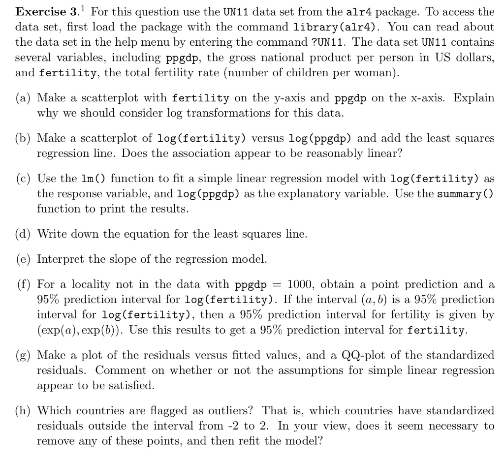 Solved Exercise 3.1 For this question use the UN11 data set | Chegg.com
