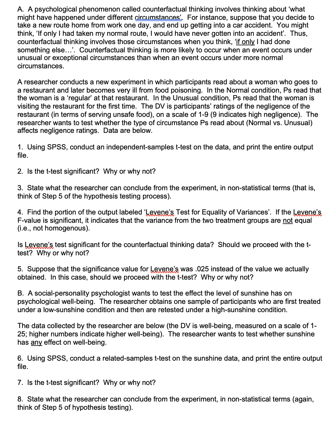 Solved A. ﻿A psychological phenomenon called counterfactual | Chegg.com