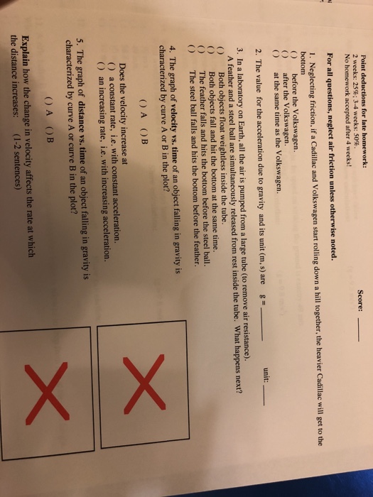 Solved Point deductions for late homework: 2 weeks: 25%; 3-4 | Chegg.com