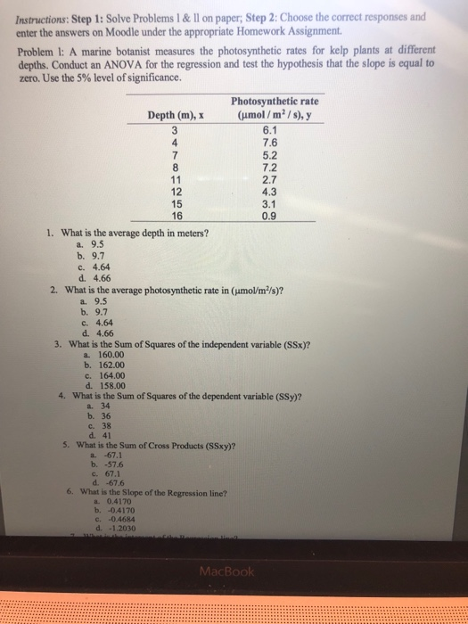 Solved Instructions: Step 1: Solve Problems 1 & II on paper, | Chegg.com