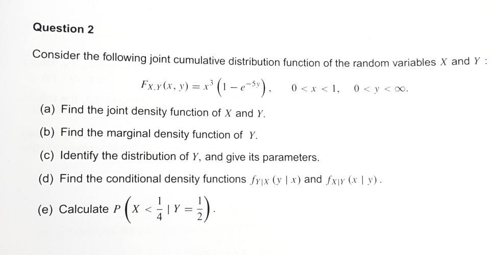 Solved Consider the following joint cumulative distribution | Chegg.com