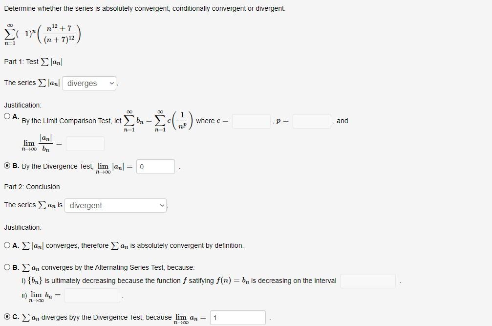 Solved Determine whether the series is absolutely | Chegg.com