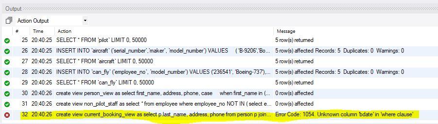 Solved I am getting error 1054 on mysql my view and | Chegg.com