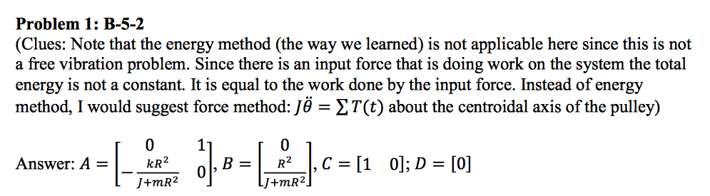 Solved For the spring-mass-pulley system of Figure 1, the | Chegg.com
